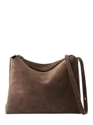 Khaite Lina Medium Suede Shoulder Bag - Brown
