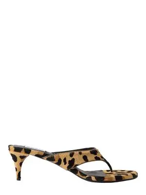 Alaïa Tong 55 Leopard-Print Calf Hair Sandals Leopard Print