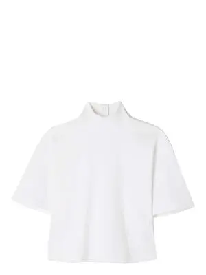 Alaïa Cropped Cotton-jersey Turtleneck T-shirt - White