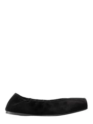 Alaïa Leather-trimmed Suede Ballet Flats - Black