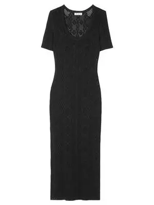 Alaïa Open-knit Midi Dress - Black