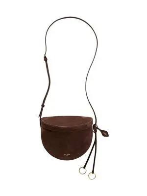Alaïa Le Click Leather-trimmed Nubuck Shoulder Bag - Brown