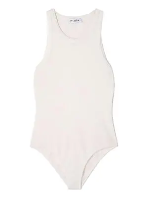 Alaïa Ribbed-knit Bodysuit - Off-white
