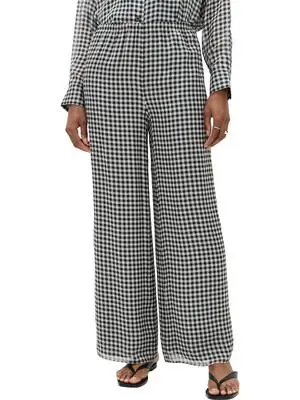 LA LIGNE Brigitte Silk Pants - Black Gingham