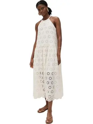 Madewell Embroidered Drop-waist Maxi Dress - Floral Eyelet