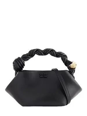 GANNI Mini Leather-blend Top-handle Bag - Black