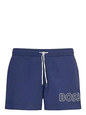 BOSS Logo-print Swim Shorts - Navy