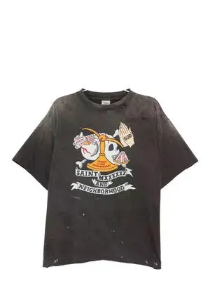 SAINT MXXXXXX Graphic-print T-shirt - Black