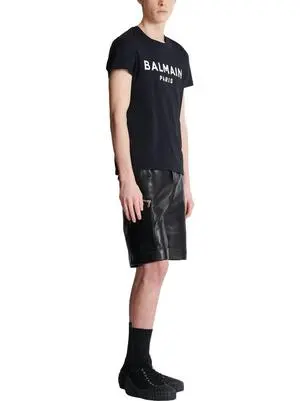 Balmain T-shirt With Paris Print - Black