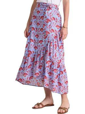 Vineyard Vines Floral Ruffle High-low Cotton Skirt - Harper Floral