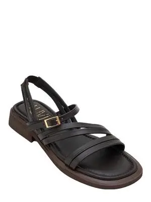 FOREVER & ALWAYS SHOES Cesar Leather Sandals Dark Brown Leather