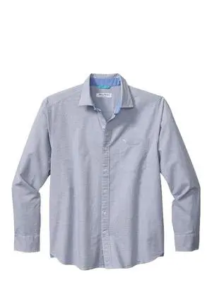 Tommy Bahama Nova Wave Solid Cotton Stretch Seersucker Button-up Shirt - Chambray Blue