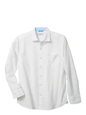 Tommy Bahama Nova Wave Solid Cotton Stretch Seersucker Button-up Shirt - White