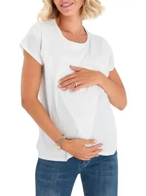ACCOUCHEE Cotton Maternity/nursing Top - Ecru