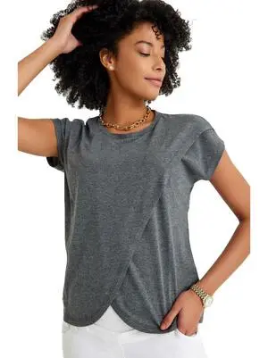 ACCOUCHEE Cotton Maternity/nursing Top - Grey