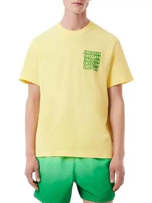 Lacoste Stencil Classic Fit Graphic T-shirt - Gzi Yellow/ Calathea