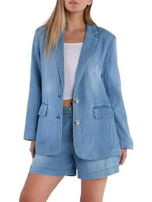 BILLY T Notched Lapel Blazer - Denim