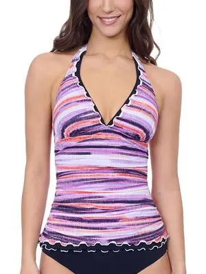 GOTTEX Riga Tricolored Halter Tankini - Purple Multi