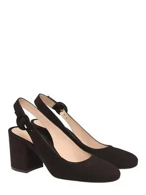 GIANVITO ROSSI Joelle Slingback Pump - Brown Leather