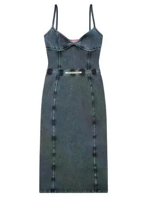 DIESEL D-ony Denim Midi Dress - Black
