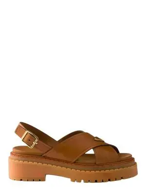 Prada Buckle-fastening Platform Sandals - Brown