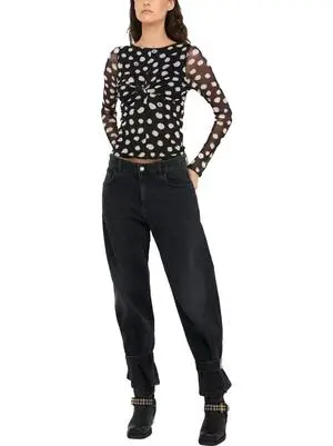 Liu Jo Polka-dot Print T-shirt - Black