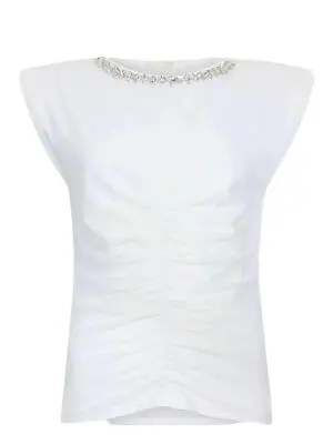Liu Jo Rhinestone-embellished T-shirt - White