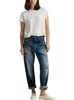 Polo Ralph Lauren Distressed Five-pocket Jeans - Blue