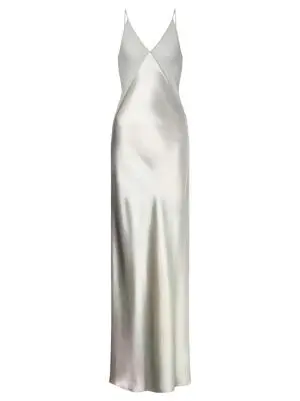 Alberta Ferretti Satin Long Dress - Grey