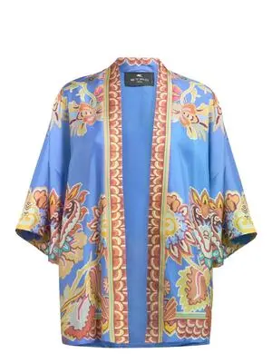 Etro Silk Twill Jacket - Blue