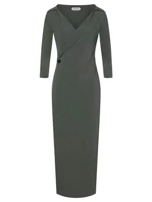 Alberta Ferretti Wool-blend Midi Dress - Grey