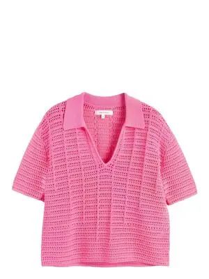 Chinti & Parker Crochet-knit Top - Pink