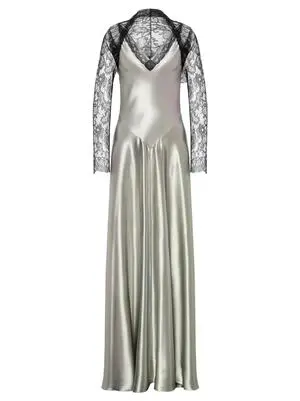 Alberta Ferretti Satin Dress - Silver