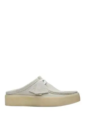 Clarks Wallabee Cup Mules - White