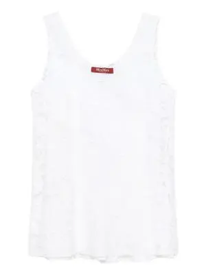 Max Mara Lace Detailing Top - White
