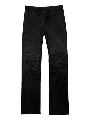 Callipygian Crushed Velvet Trousers - Black