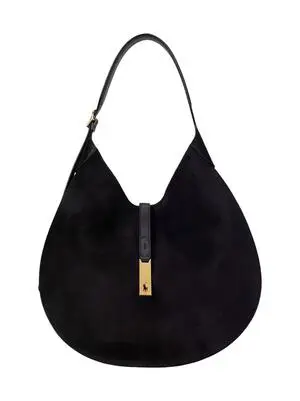 Polo Ralph Lauren Suede Shoulder Bag - Black