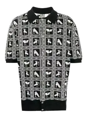 4SDESIGNS Graphic-design Short-sleeve Shirt - Black
