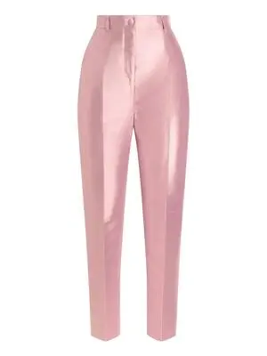 Dolce & Gabbana Silk Shantung Cigarette Trousers - Pink