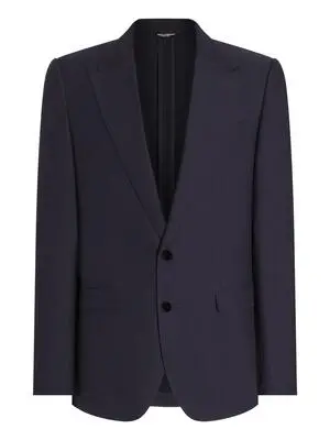 Dolce & Gabbana Single-breasted Silk-blend Gabardine Taormina Jacket - Blue