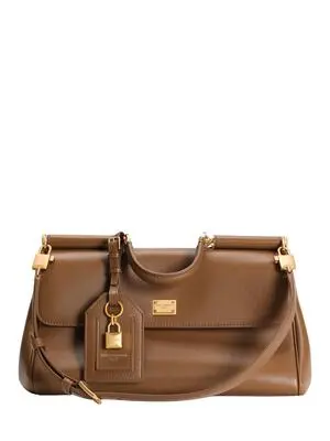 Dolce & Gabbana My Sicily Handbag In Plongé Calfskin - Brown