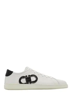 FERRAGAMO Double Gancini Sneakers - White