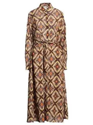 Massimo Alba Cotton Maxi Shirt Dress - Brown