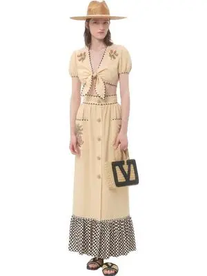 Valentino Garavani Embroidered Top Red