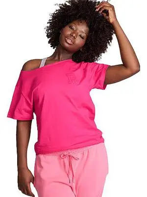 Pink Campus Cotton™ Off-The-Shoulder Tee Pink