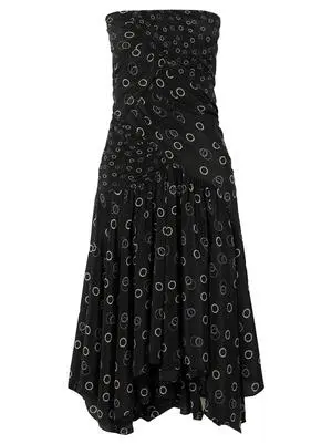 Isabel Marant Calliope Strapless Printed Midi Dress - Black