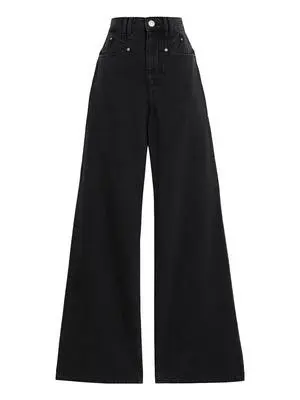Isabel Marant High-Rise Wide-Leg Jeans Black