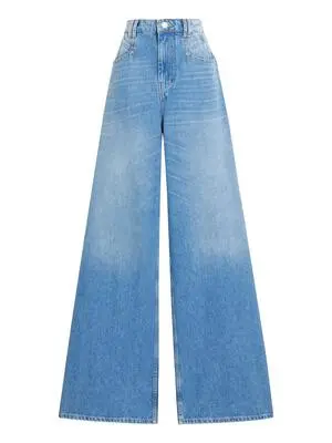Isabel Marant High-Rise Wide-Leg Jeans Light Denim