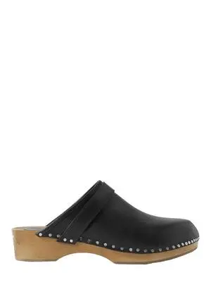 Isabel Marant Thalie Studded Leather Clogs - Black