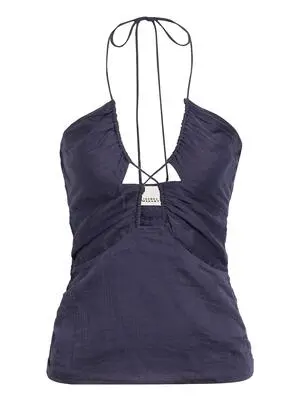 Isabel Marant Cutout Halterneck Top - Navy